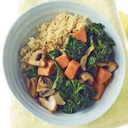 Bolivinė balanda su keptomis daržovėmis ir pievagrybiais